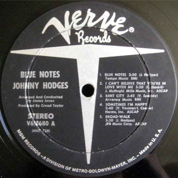 Buy Johnny Hodges : Blue Notes (LP, Album) Online for a great price ...