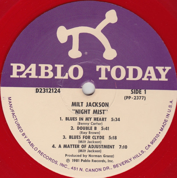 Buy Milt Jackson : Night Mist (LP, Album, Red) Online for a great price ...
