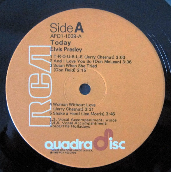 Buy Elvis* : Today (LP, Album, Quad) Online for a great price – Record ...