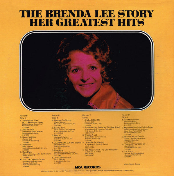 Buy Brenda Lee : The Brenda Lee Story Her Greatest Hits (2xLP, Comp, RE ...