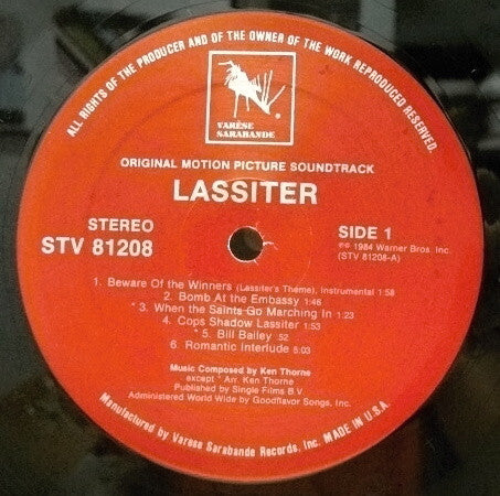 Buy Ken Thorne : Lassiter (Original Motion Picture Soundtrack) (LP ...