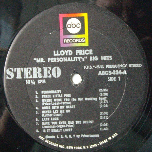 Buy Lloyd Price : "Mr Personality's" 15 Big Hits (LP, Comp, RE) Online ...