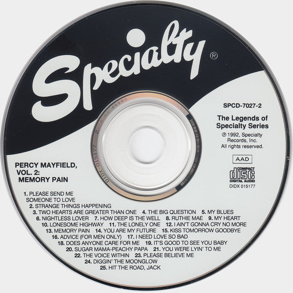Buy Percy Mayfield : Percy Mayfield, Vol. 2: Memory Pain (CD, Comp, RM ...