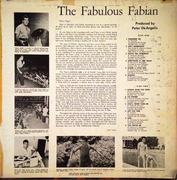 Buy Fabian (6) : The Fabulous Fabian (LP, Album, Mono, Roc) Online for ...