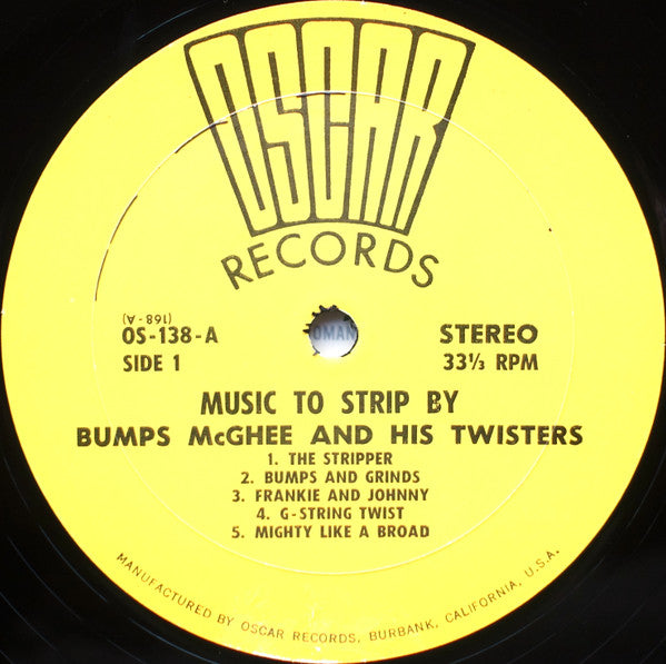 Buy Bumps McGhee And His Twisters : Music To Strip By (LP) Online for a ...