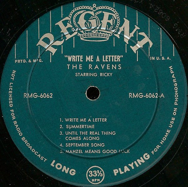 Buy The Ravens Starring Ricky* : Write Me A Letter (LP, Comp) Online ...