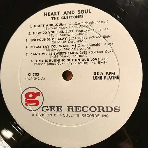 Buy The Cleftones : Heart And Soul (LP) Online for a great price ...