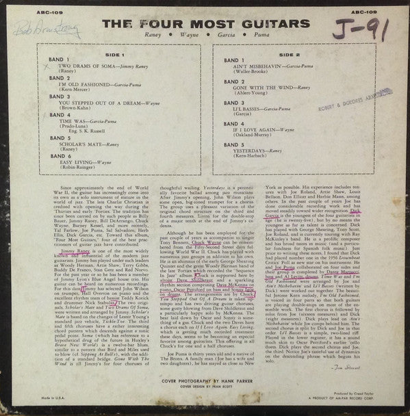 Buy Jimmy Raney, Chuck Wayne, Joe Puma, Dick Garcia : The Fourmost ...
