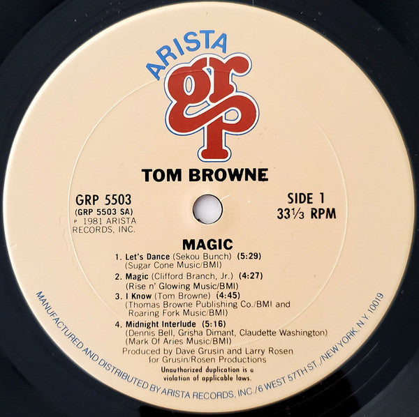 Buy Tom Browne : Magic (LP, Album, San) Online for a great price ...