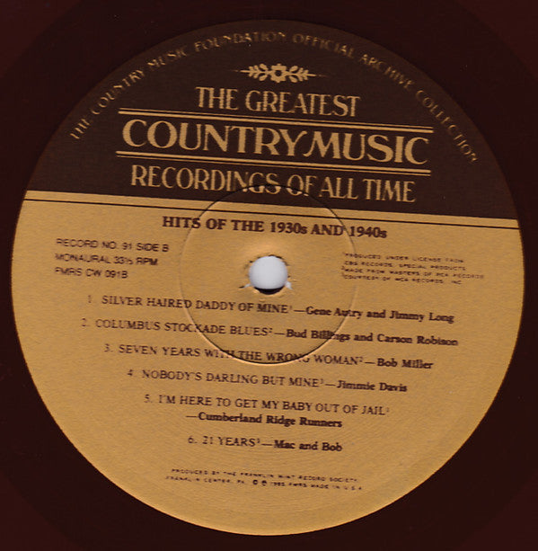 Buy Various : Hits Of The 1930s And 1940s (2xLP, Album, Comp, Mono, Dar ...