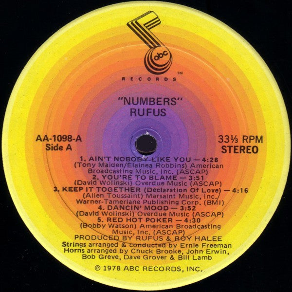 Buy Rufus : Numbers (LP, Album) Online for a great price – Record Town TX