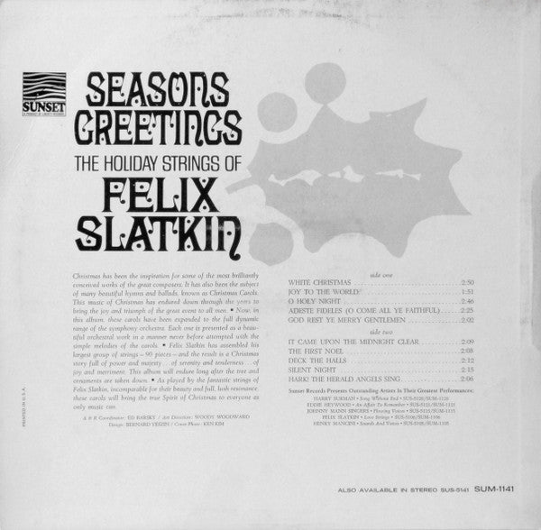 Buy Felix Slatkin : Season's Greetings - The Holiday Strings Of Felix ...